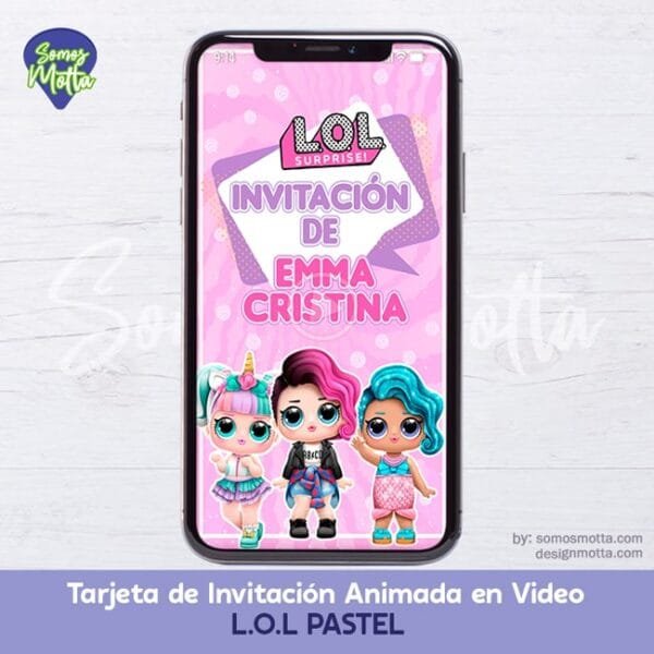 TARJETA DE INVITACIÓN ANIMADA LOL SORPRESA Somos Motta