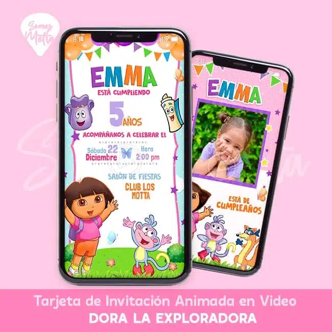 TARJETA INVITACIÓN DORA LA EXPLORADORA - Somos Motta