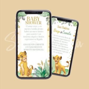 Invitación Animada Baby Shower Rey León