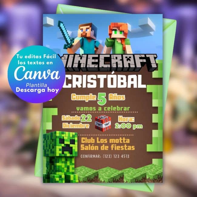 Invitación de Minecraft para Editar Somos Motta